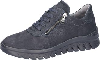 Waldl&auml;ufer H-Biggi 913008-194 Pro Aktiv Notte (Dunkelblau) - Schn&uuml;rschuh mit Loser Einlage - Damenschuhe Bequeme Schn&uuml;rschuhe, Blau, Leder (Samtziege)