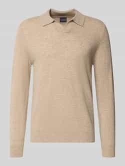 Christian Berg Strickpullover mit Polokragen und V-Ausschnitt