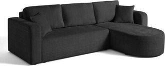 Best Mobilier Bestmobilier - Miro - canapé dangle réversible - 4 places - convertible avec coffre - en velours texturé