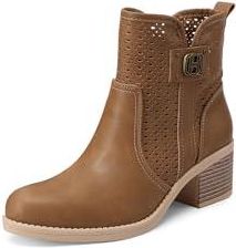 Queen Helena Bottines &agrave; talons bas pour femme X34-70, marron, 40 EU