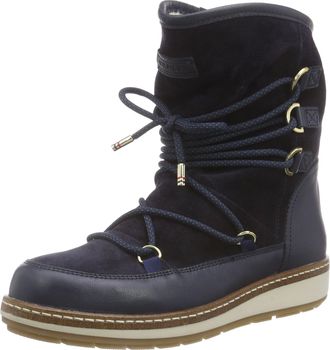 Tommy Hilfiger WOOLI 6C1W, Damen Halbschaft Mokassin Boots, Blau (Midnight 403), 38 EU