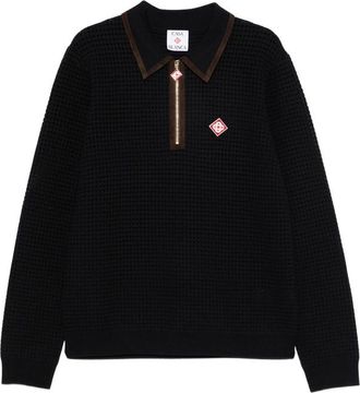 Casablanca Waffle-knit Zip-up Sweater