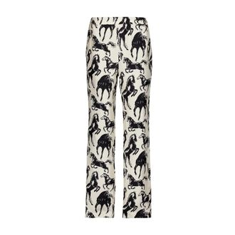 Balmain Femme, Pantalons, Multicolore, Taille: 40 FR Pantalon en Soie Imprim&eacute; Cheval