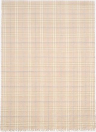 Burberry &Eacute;charpe large en laine et soie m&eacute;lang&eacute;es Check