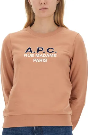 A.P.C. Logo-Embroidered Cotton Sweatshirt - Pink