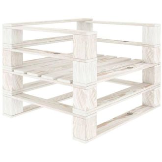vidaXL Vidaxl - Outdoor-Sessel Paletten Holz Wei&szlig;
