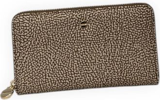 Borbonese Femme, Accessoires, Beige, Taille: ONE Size Grand Portefeuille &agrave; Fermeture &Eacute;clair