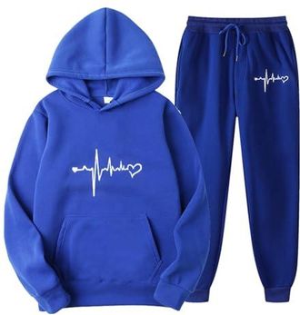 Generic Ensemble Sweat Jogging Femme, Costume de Jogging pour Femme, Sweat à Capuche, Pantalon avec Poches de survêtement, Haut à Manches Longues, 2 pièces Gr