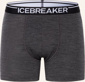 Icebreaker Funktionswäsche-Boxershorts Anatomica Aus Merinowolle grau
