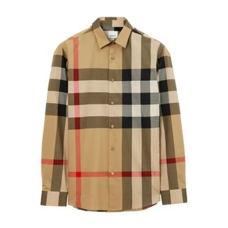 Burberry Archiv Beige Karo Hemd - - Shirts - Herren - Mehrfarbig - L