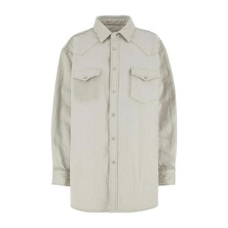 Maison Margiela Oversize Kreide Denim Hemd - - Blouses & Shirts - Damen - Wei&szlig; - 2XS