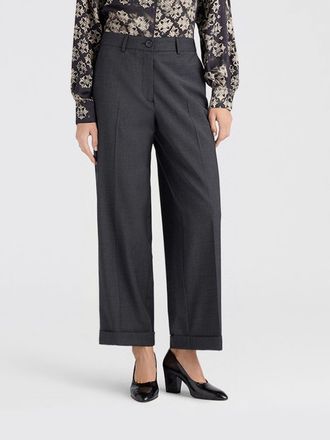 Momoni Pantalon court &eacute;l&eacute;gant Dango en m&eacute;lange de laine &agrave; taille mi-haute