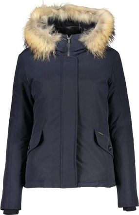 Woolrich Femme, Vestes, Bleu, Taille: 40 FR Veste &agrave; manches longues avec capuche et fourrure amovible