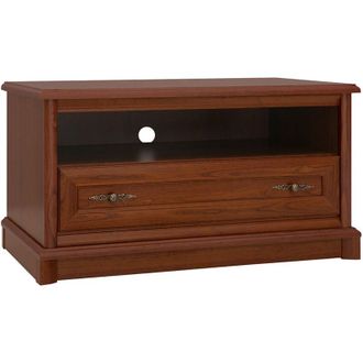 PEGANE Meuble TV avec 1 tiroir et &eacute;tag&egrave;re, couleur ch&acirc;taigne - Longueur 101 x Profondeur 54,5 x Hauteur 54,5 cm