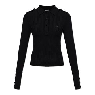 Courr&egrave;ges Damen, Strickwaren, Schwarzk, MGr&ouml;&szlig;e