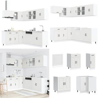 vidaXL 11-tlg. K&uuml;chenschrank-Set Kalmar Wei&szlig; Holzwerkstoff - Vidaxl
