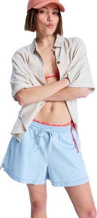 Roxy Damen Lekeitio Break Mid Denim Shorts, hellblau, XXL