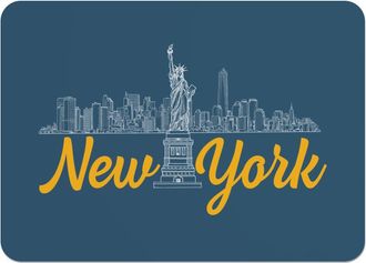 Fabulous Platzsets mit Unterseite aus Kork, Blau, New York Minimalist Amerika, Reise, USA, groß, 39,5 x 28,5 cm, 4 Stück