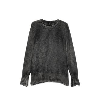 Avant Toi Distressed Spray-effect Sweater