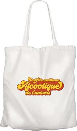 Fabulous Grand Sac Shopping Plage Etudiant Certifiée meilleure Alcoolique de lunivers Boisson Alcool Apéro Biere Vin Fete