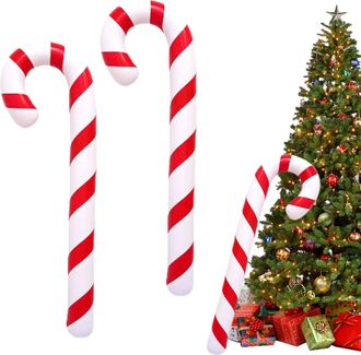 Generic Aufblasbare Zuckerst&auml;bchen, Dekoration f&uuml;r den Au&szlig;enbereich, f&uuml;r den Urlaub, aus PVC, aufblasbar, gro&szlig;e Weihnachtsdekoration mit Zuckerst&auml;bchen, f&uuml;r H