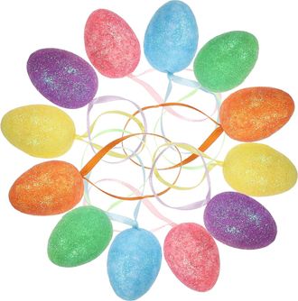 BESPORTBLE Glitzer Ostereier Bunte Ostereier Hängende Ostereier Dekore 12 Stück