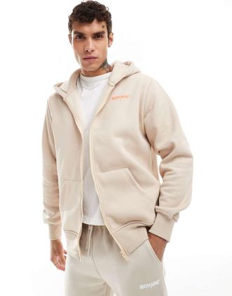 Sixth June Sweat &agrave; capuche zipp&eacute; &agrave; imprim&eacute; ange et &laquo; Glory &raquo; - Beige-Neutral