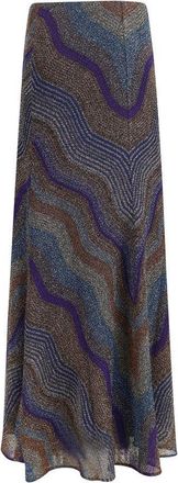 Missoni Sequined Chevron Lam&eacute; Skirt - Multicolor