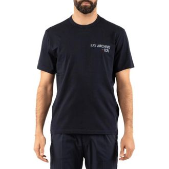 Fay Rundhals-T-Shirt - - Tops - Herren - Blau - 2XL