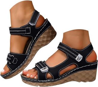 Generic Sandales &agrave; lani&egrave;res pour femme - Sandales orthop&eacute;diques habill&eacute;es d&eacute;t&eacute; 2026 &agrave; bout ouvert avec soutien de la vo&ucirc;te plantaire - Sandales d&eacute;contract&eacute;es 