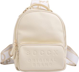 soccx Kleiner Rucksack aus Lederimitat mit Logo-Riemen