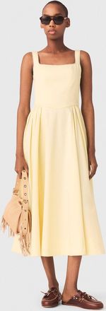 Maje Ausgestelltes Midikleid Mit Strass - Gelb - Maje