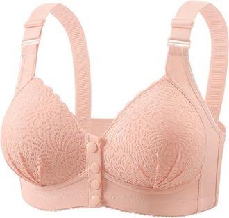 Generic Sous-v&ecirc;tements tendance et d&eacute;contract&eacute;s &agrave; boutons sur le devant et soutien-gorge confortable pour femme avec fermeture sur le devant, rose, 68