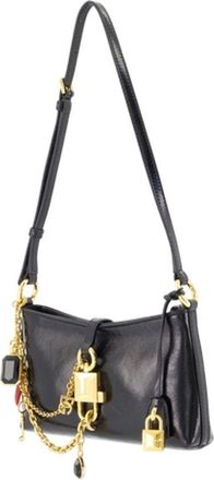 Dolce & Gabbana Lock Calfskin Leather Shoulder Bag - Black