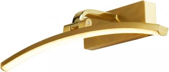 Searchlight Santorini 40 cm große Bilderleuchte aus satiniertem Messing, gebürstetes Metall