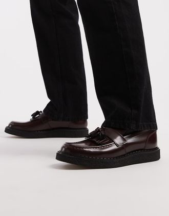 Fred Perry x George Cox - Mocassins en cuir à glands - Bordeaux-Rouge