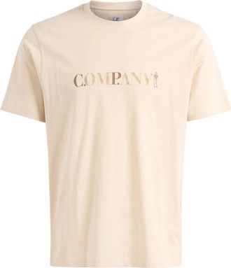 C.P. Company C.p. Company, Homme, Tops, Beige, Taille: XL 30/1 Jersey Short Sleeve Chest