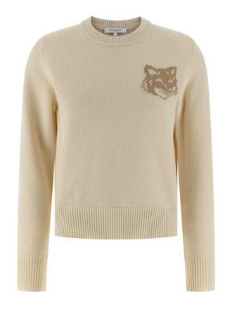 Maison Kitsuné Pull Col Rond - Beige