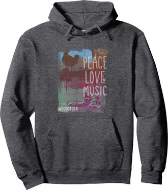 Woodstock Chimes Woodstock Peace, Love and Music Pullover Hoodie