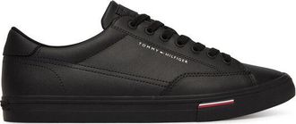 Tommy Hilfiger Sneakers aus Stoff Vulc Core Rwb Long Lace Lth FM0FM05814 Schwarz