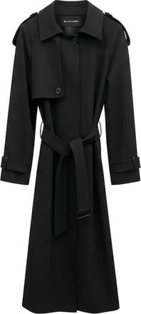 Black Label Trenchcoat - Schwarz