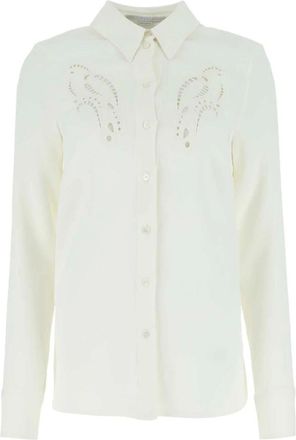 Stella McCartney Femme, Blouses et Chemises, Blanc, Taille: 36 FR Chemise Ivoire en Viscose Stretch