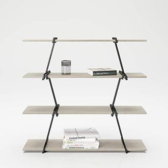 Phoenix Babylon Regal, Holz, Tobacco Oak/Schwarz, 30 x 134 x 120 cm