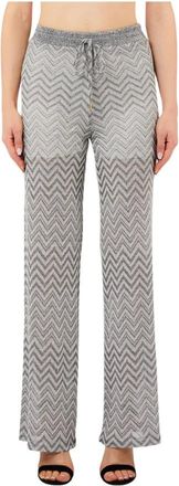 Liu Jo Femme, Pantalons, Gris, Taille: 40 FR Wide Pantalons