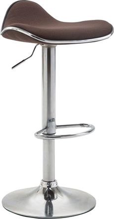 Clp Barhocker Shanghai Mit Stoffbezug I H&ouml;henverstellbarer Barstuhl Mit Drehbarem Sitz I Thekenhocker Mit Trompetenfu&szlig;, Farbe:braun, Gestell Farbe:Chrom