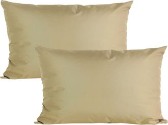 JACK 2er Set 40x60cm Outdoor Kissenhülle Kissenbezug Wasserfest Sitzkissen Lounge Kissen Garten Stuhl Lotus Effekt, Farbe:Taupe