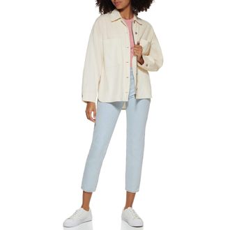Levi's Damen Hemd-Shacket aus Baumwollkord (Standard-und Übergrößen) Jacke, Buttercreme, L