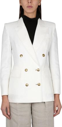 Max Mara Femme, Vestes, Blanc, Taille: 40 FR Doublebreasted Button Closu