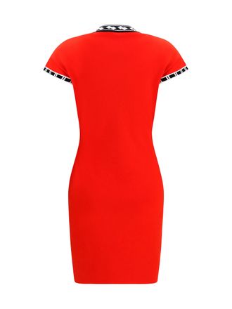 Versace Womens Cotton Knit Mini Dress Scarlet
