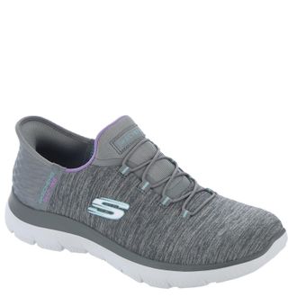Skechers Damen Summits Freisprech-Slip-ins-Memory-Schaum-Einlegesohle, Fersenkissen, Vegane Materialien Sneaker, Grey Mint, 39.5 EU Weit